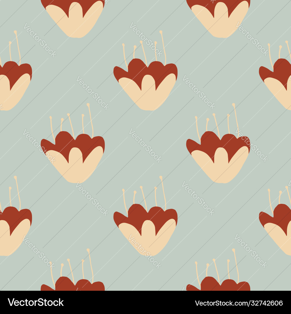 Simple flowers floral minimalistic pattern Vector Image