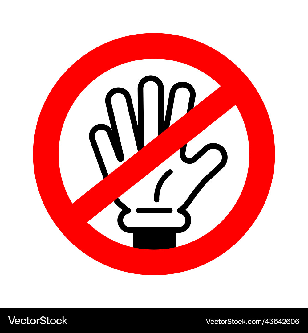 Simple red stop prohibition sign with big white Vector Image