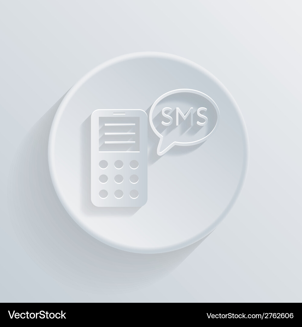 Smartphone circle icon with cloud of sms dialogue Vector Image