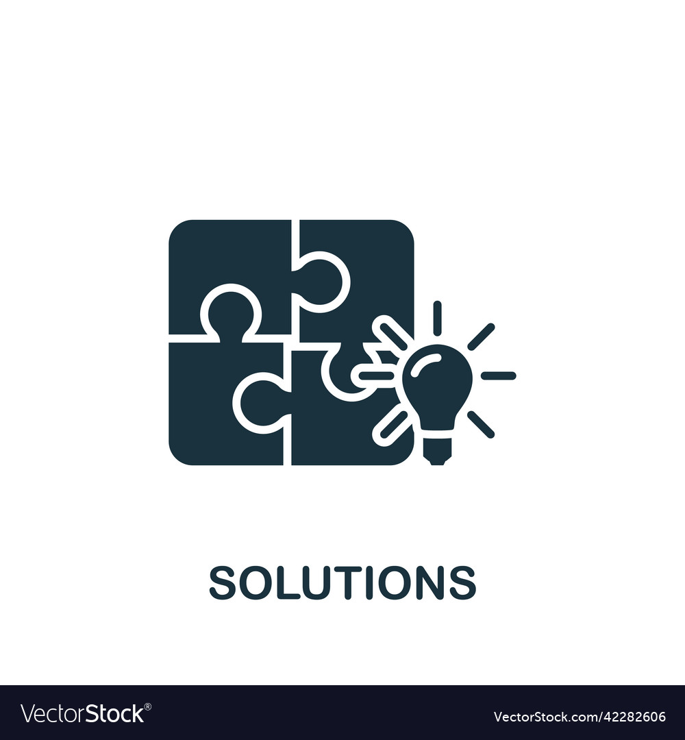Solutions icon monochrome simple brain process Vector Image