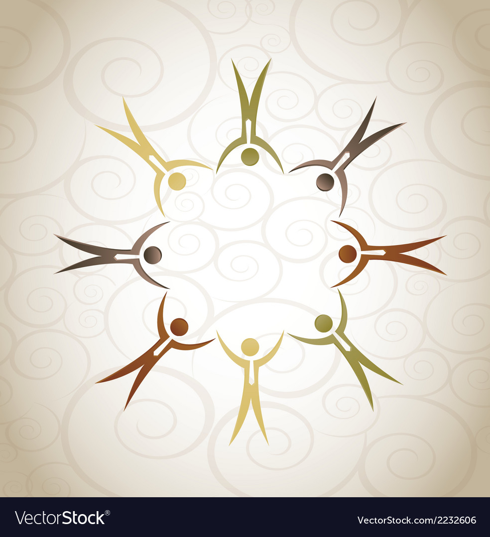 Teamwork design over pattern background Royalty Free Vector