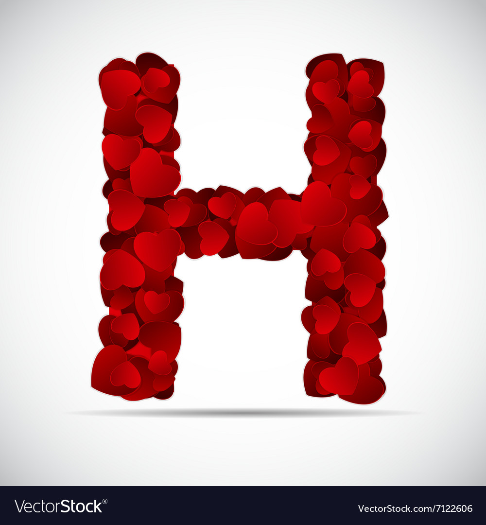 Valentine day alphabet of hearts Royalty Free Vector Image