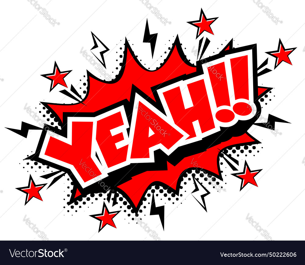 Yeah editable text comic Royalty Free Vector Image