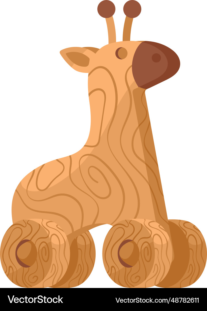 Block wooden toy giraffe Royalty Free Vector Image