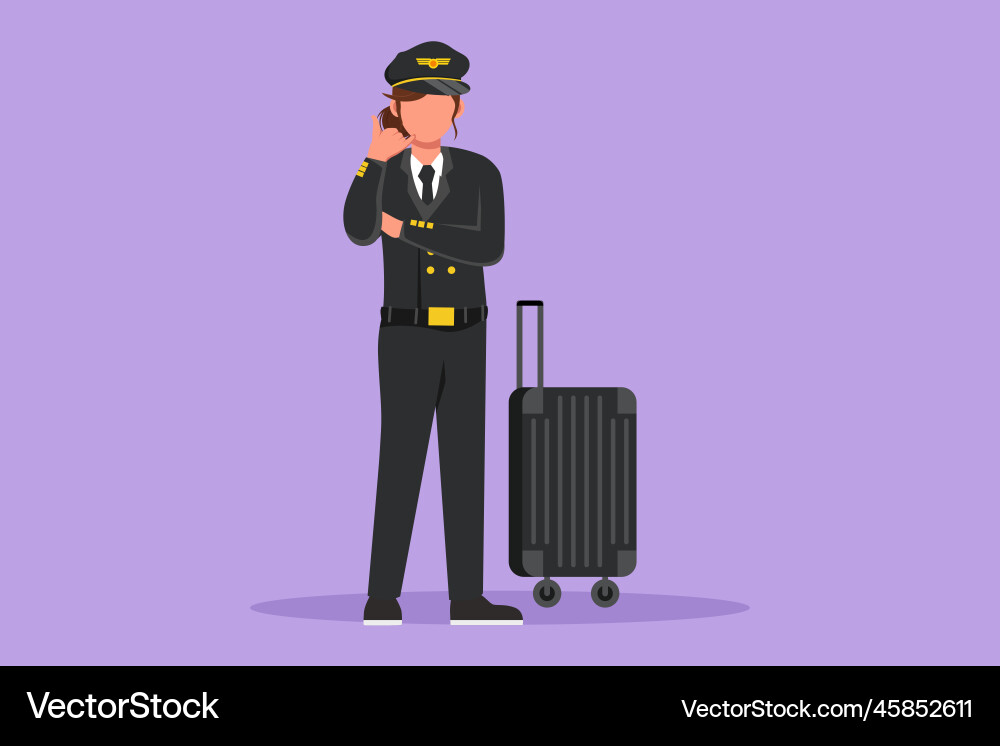 Character flat drawing beauty female pilot Vector Image