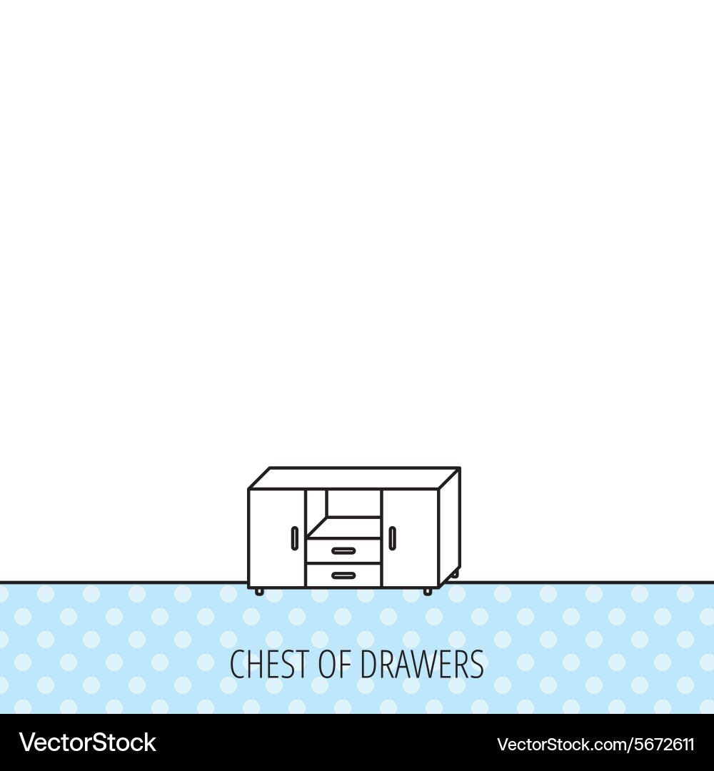 Chest of drawers icon interior commode sign Vector Image