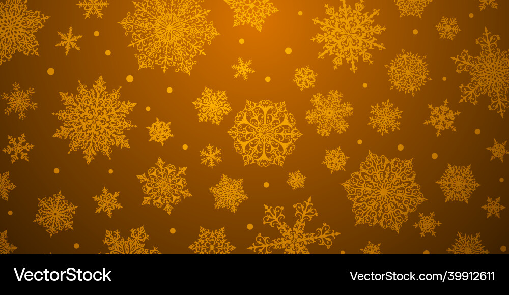 Christmas background of complex snowflakes Vector Image