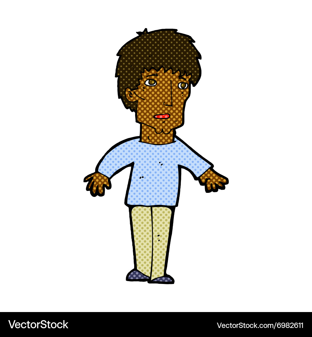 Comic cartoon surprised man Royalty Free Vector Image