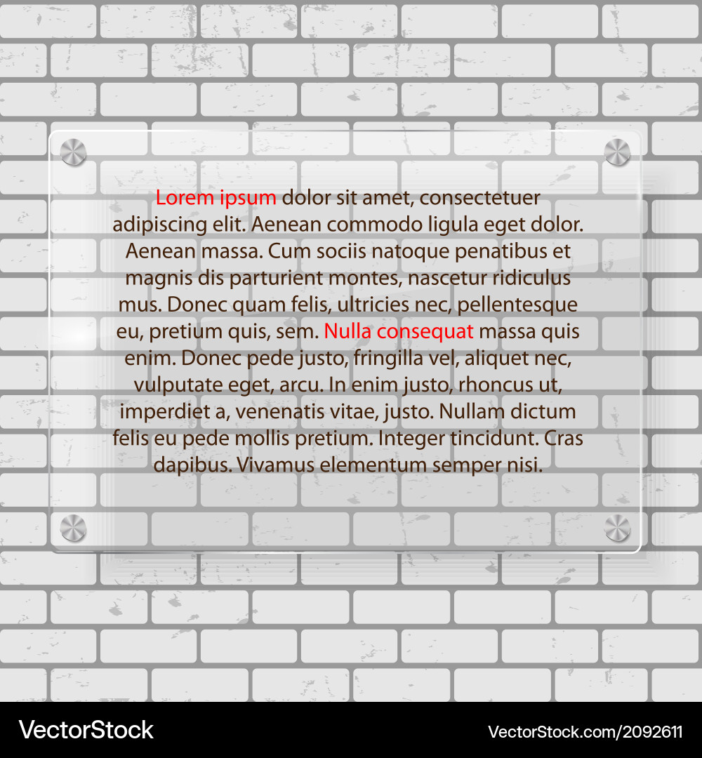 Frame on brick wall for your text and images Vector Image