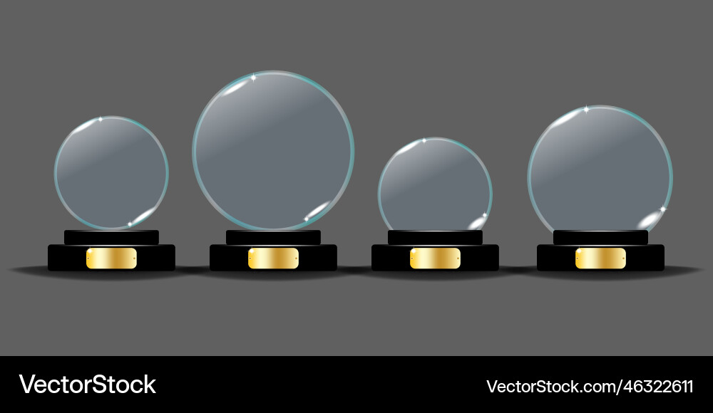 Glass prizes on a stand award background Vector Image
