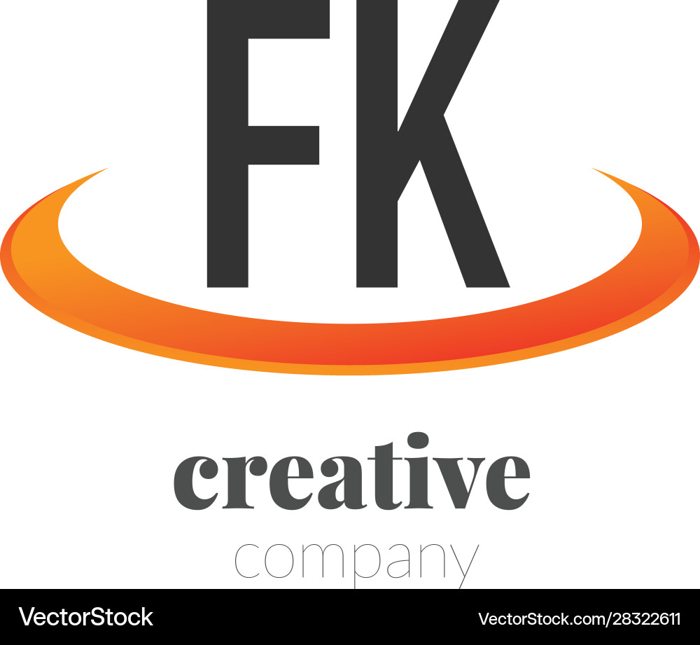 Initial letter fk creative swoosh design logo Vector Image