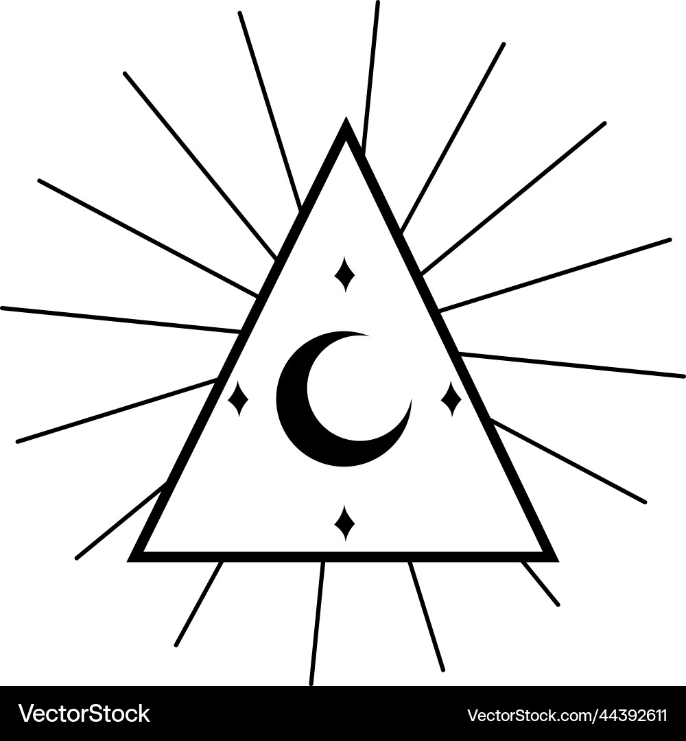 Isolated triangle with moon symbol esoterism Vector Image