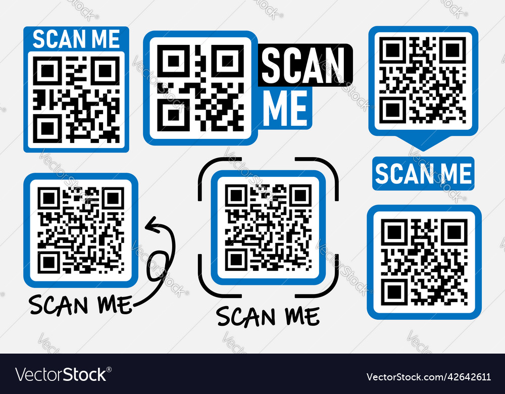 Qr code scan for smartphone qr code frame Vector Image
