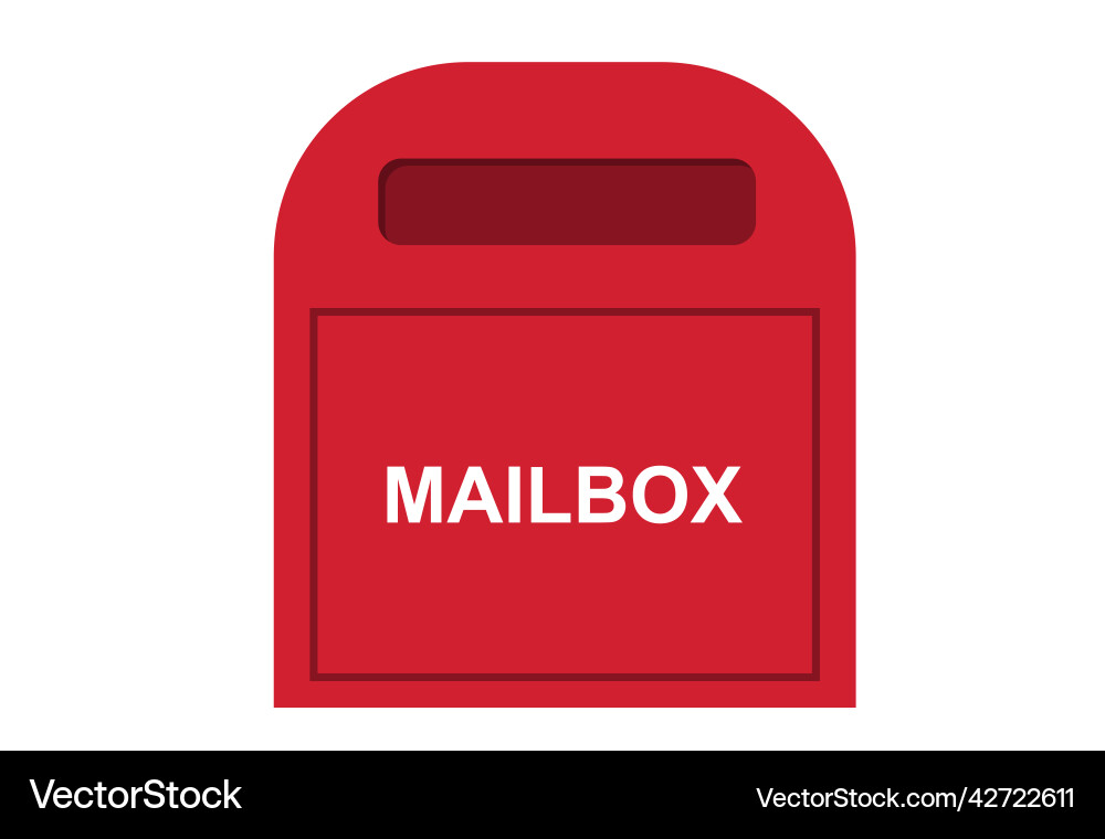 Red mailbox metal box with slot Royalty Free Vector Image