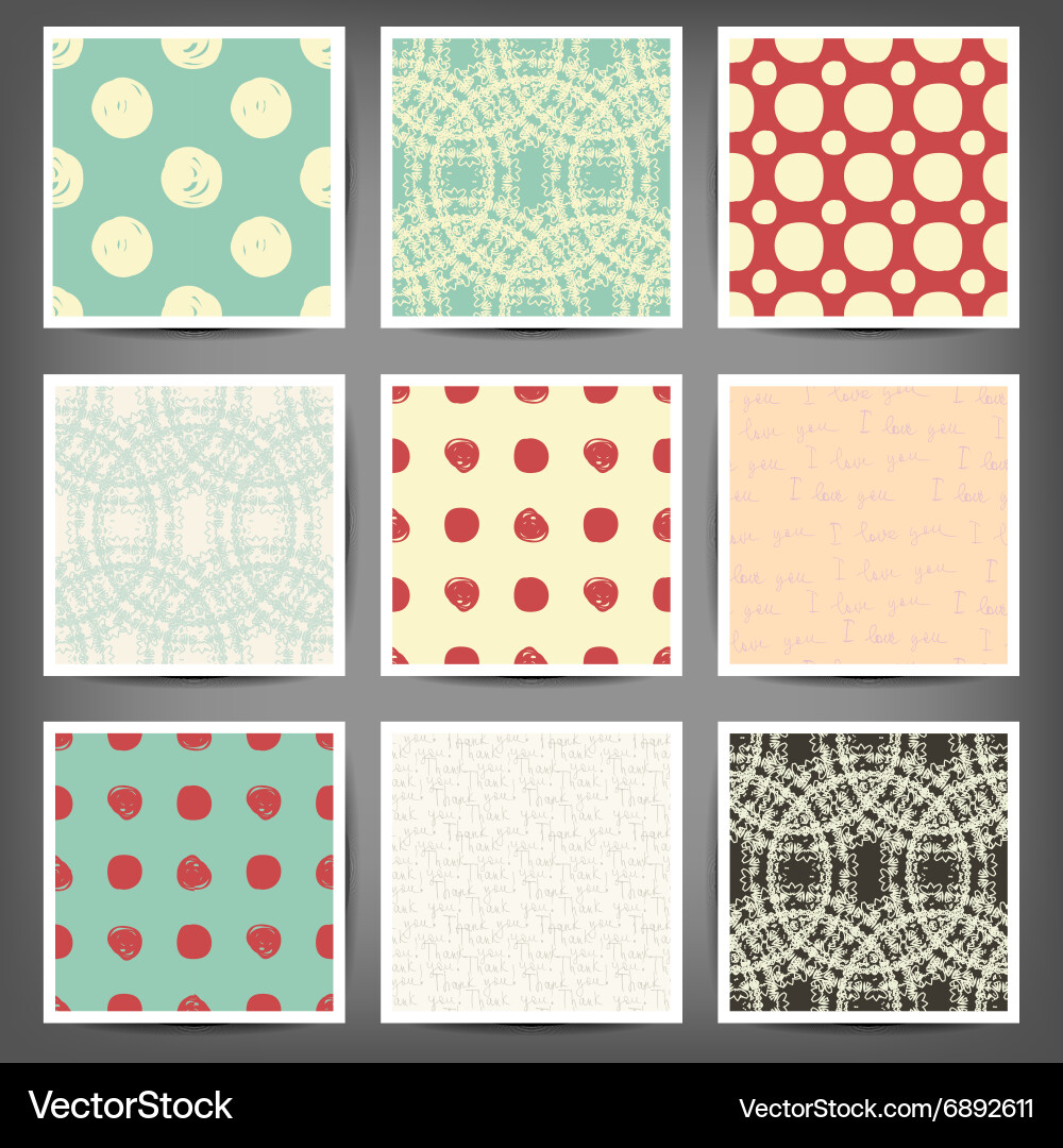 Set of seamless patterns in retro style Royalty Free Vector