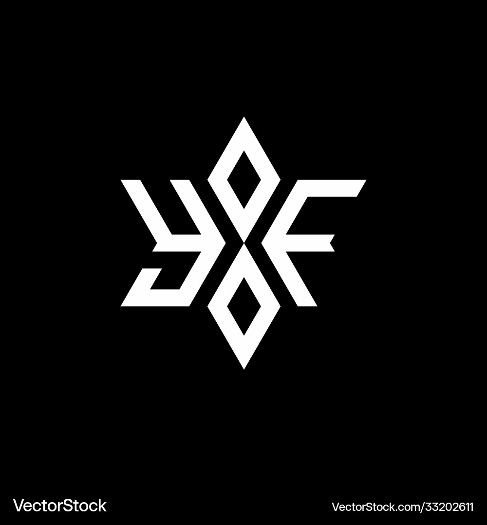 Yf monogram logo with star shape and luxury style Vector Image