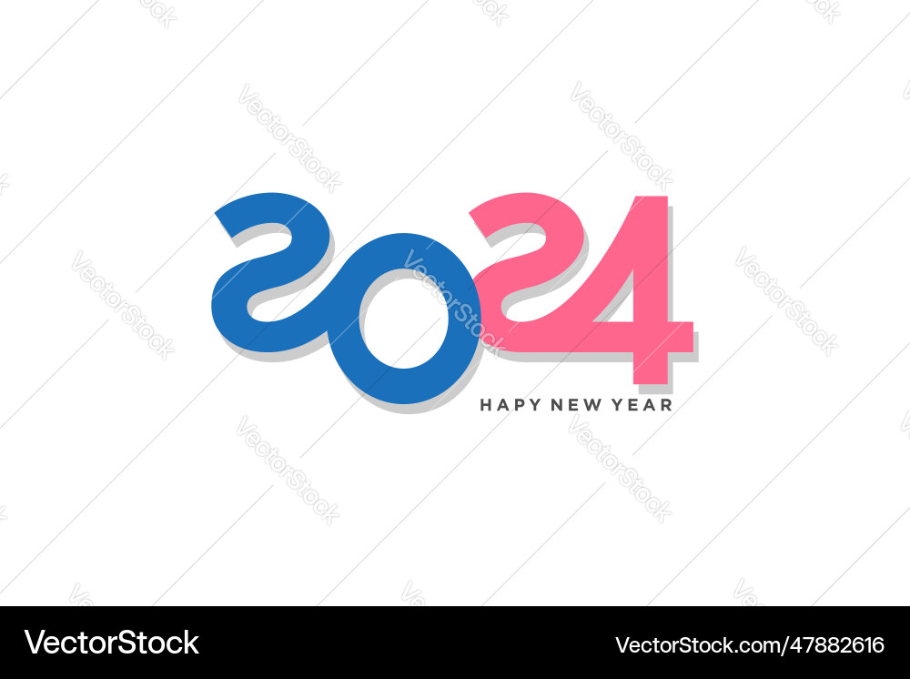 2024 new year logo design with modern unique Vector Image