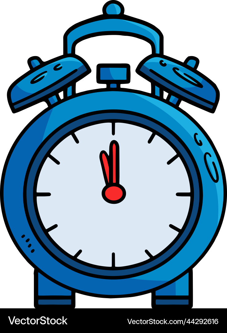 Alarm clock cartoon colored clipart Royalty Free Vector