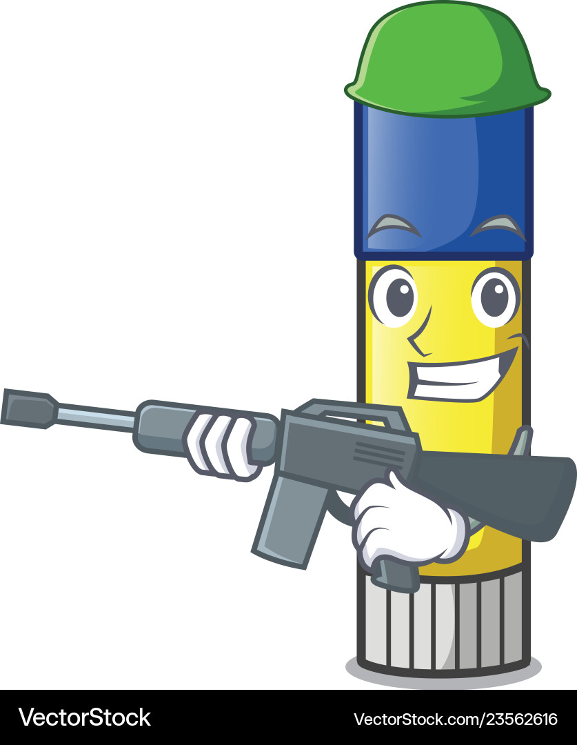 Army glue stick in cartoon shape Royalty Free Vector Image