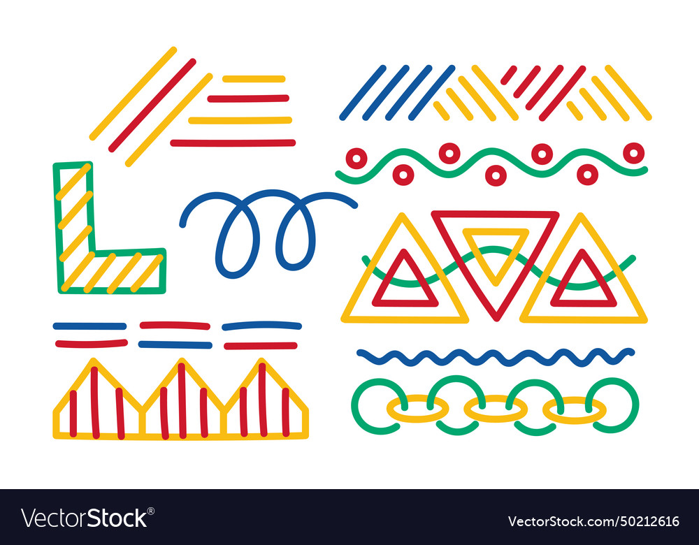 Colorful lines set Royalty Free Vector Image - VectorStock