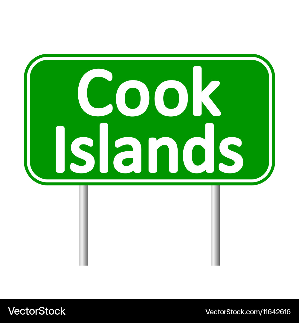 Cook islands road sign Royalty Free Vector Image