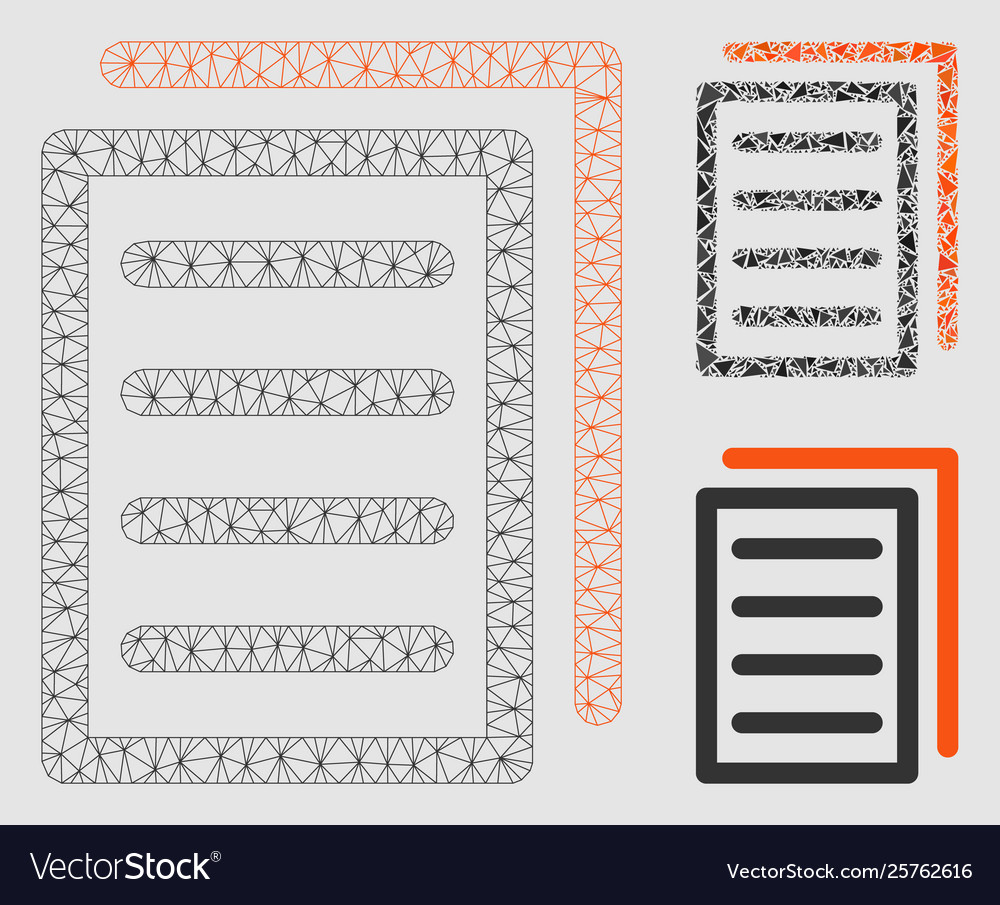 Copy document mesh wire frame model Royalty Free Vector
