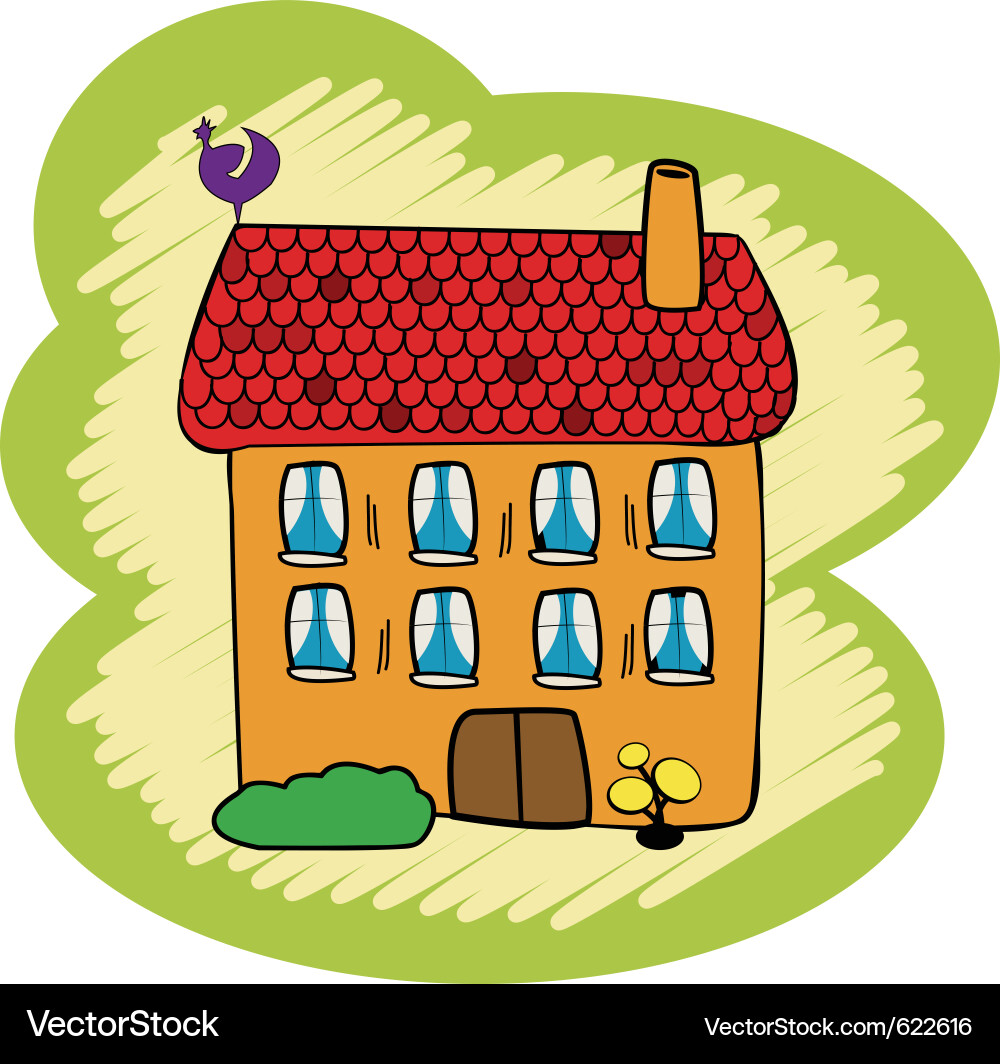 Doodle house Royalty Free Vector Image - VectorStock