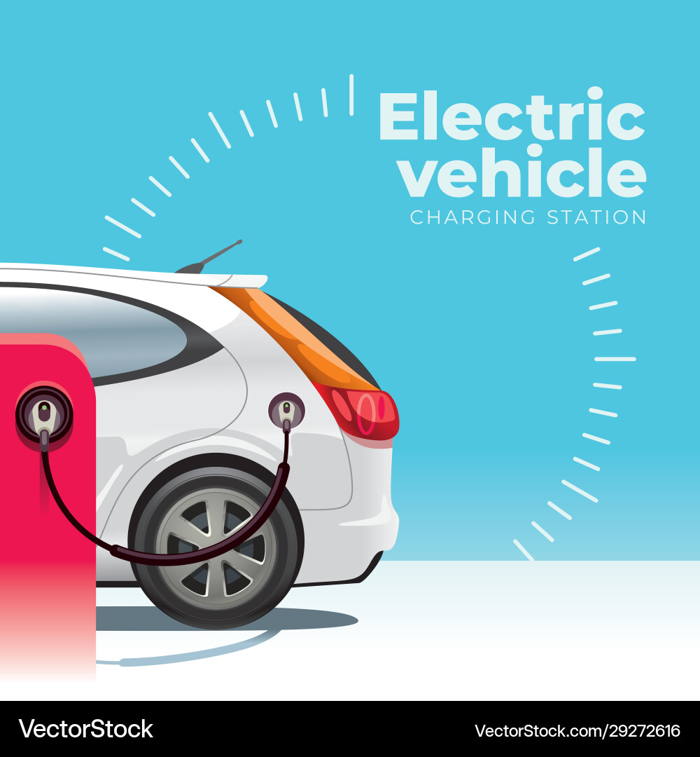 Electric vehicle charging station Royalty Free Vector Image
