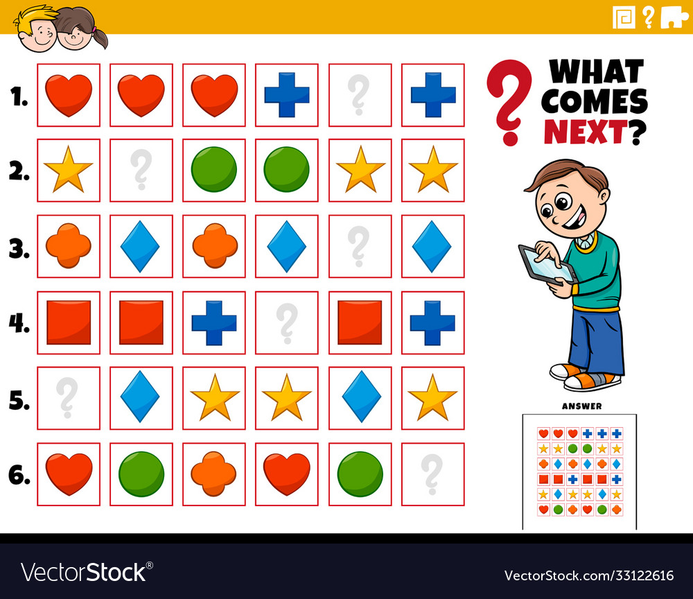 Fill pattern educational activity for children Vector Image