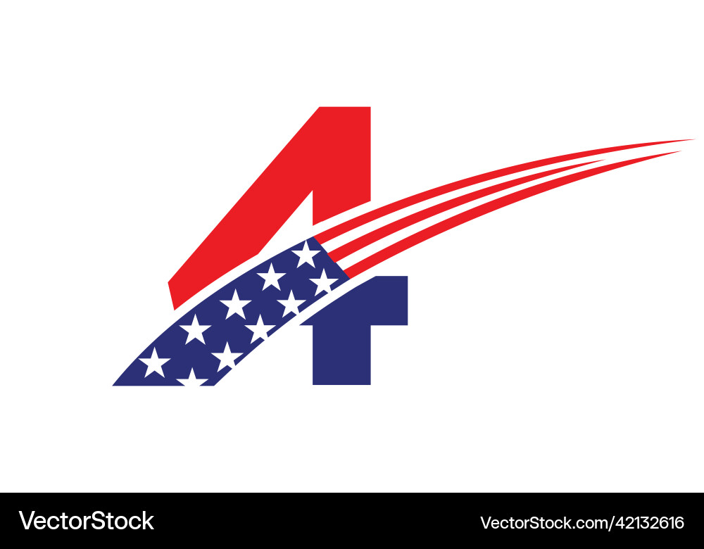 Initial letter 4 american logo for business Vector Image
