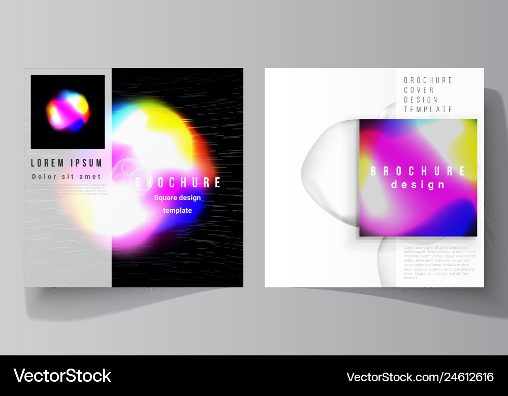 Layout of two square format covers design Vector Image