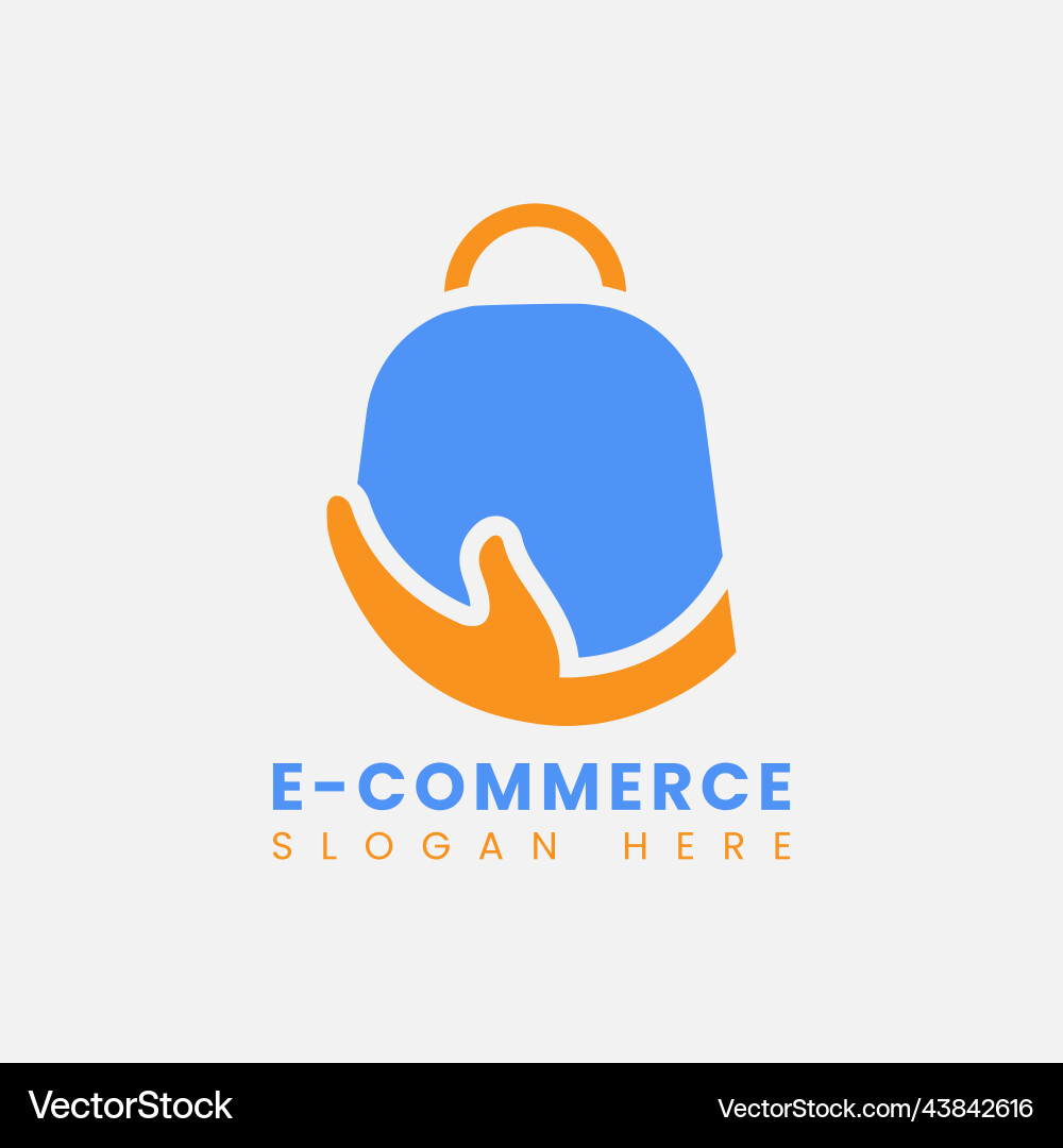 Modern ecommerce online shop store logo design Vector Image