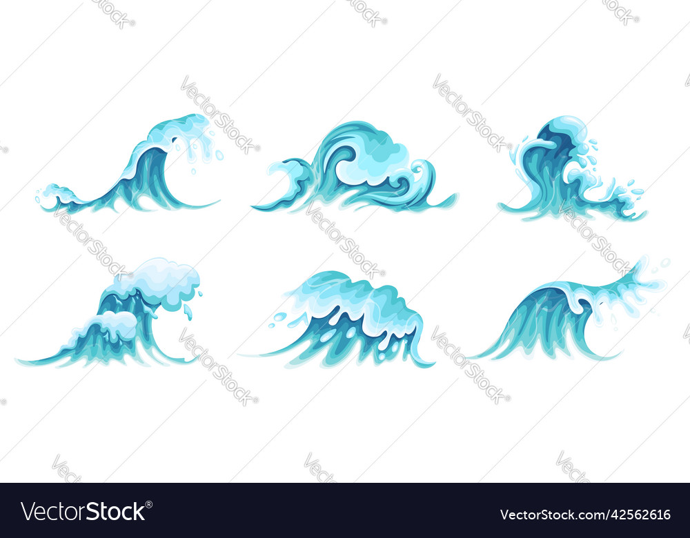 Ocean waves Royalty Free Vector Image - VectorStock