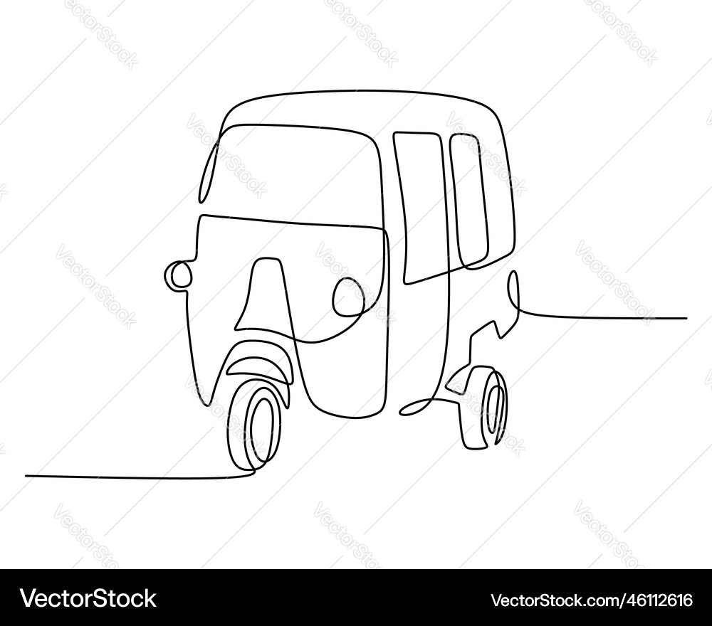 One single continuous line of bajaj classic Vector Image