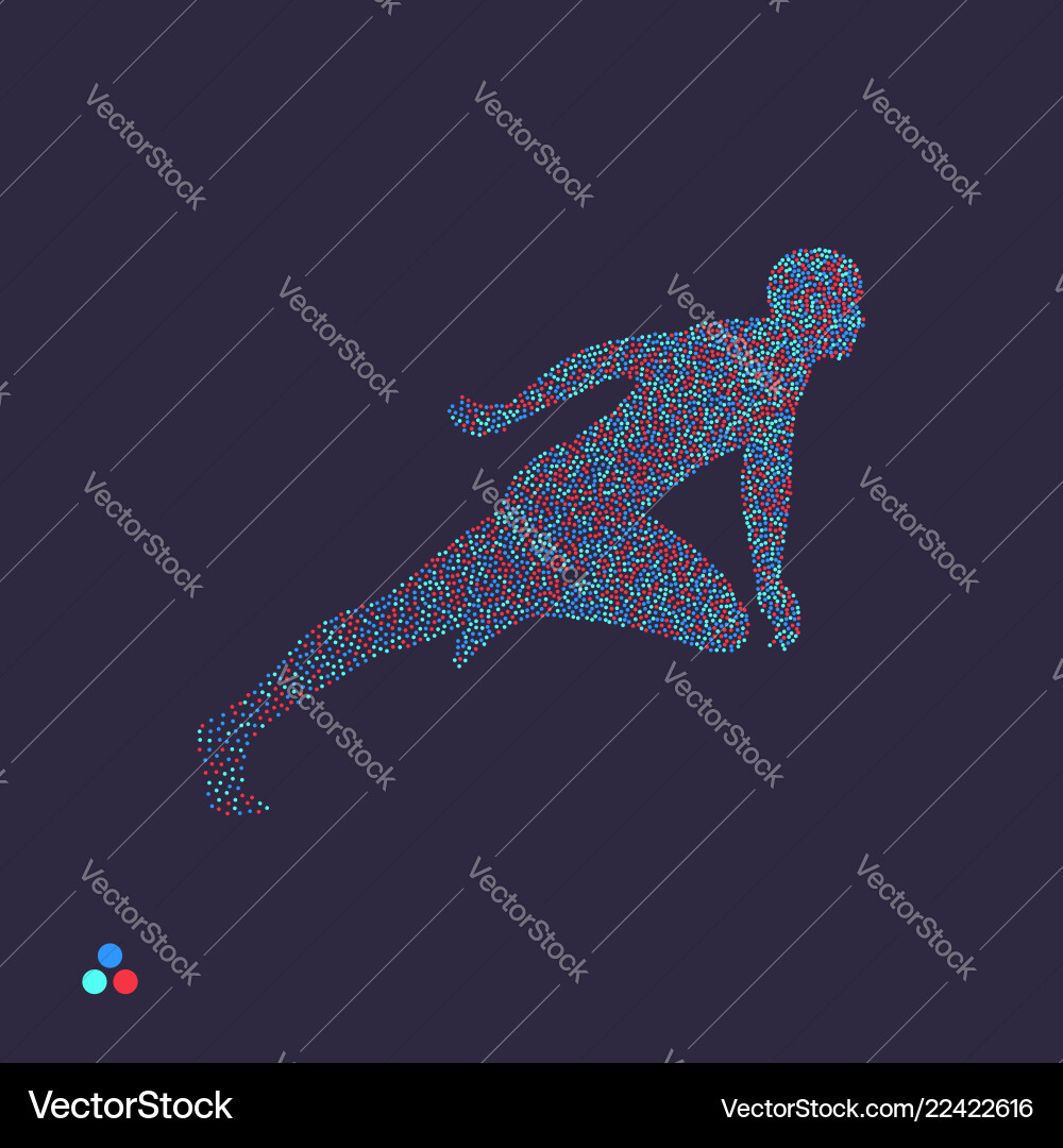 Running man design sport dotted silhouette Vector Image