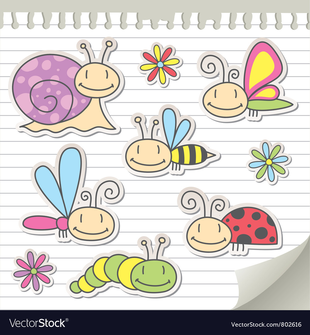 Set insects Royalty Free Vector Image - VectorStock