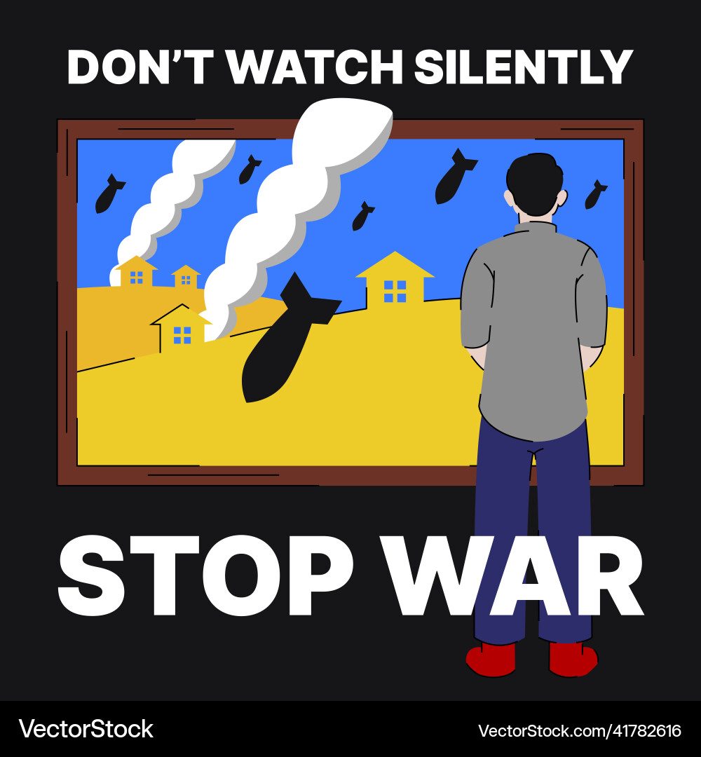 Stop russia ukraine war poster full-scale Vector Image