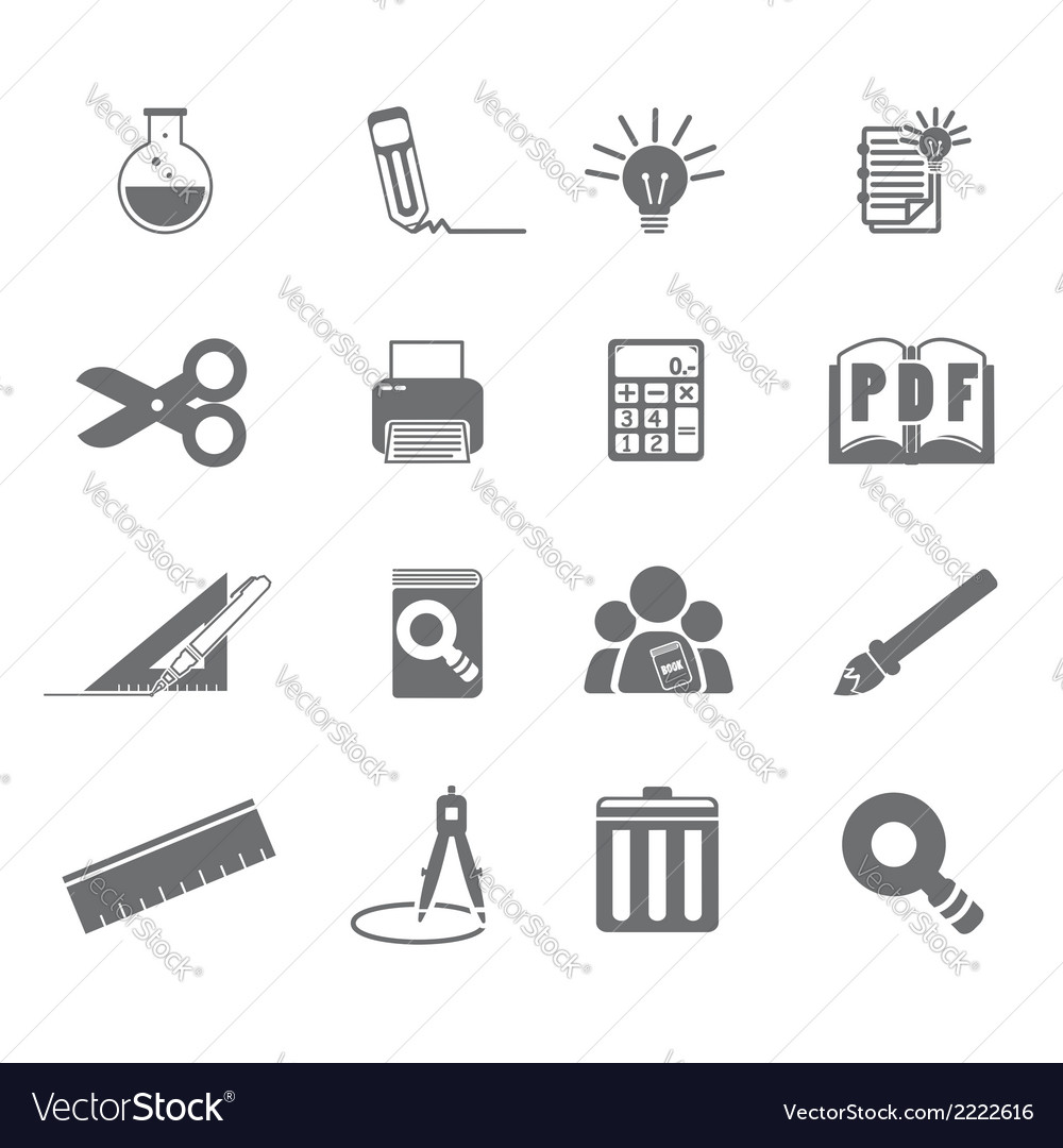 Tools learning icon set 5 Royalty Free Vector Image