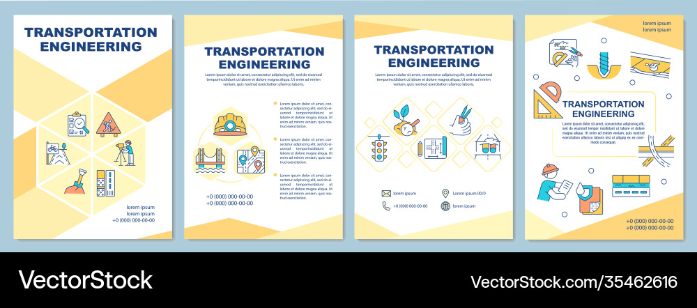 Transportation engineering brochure template Vector Image