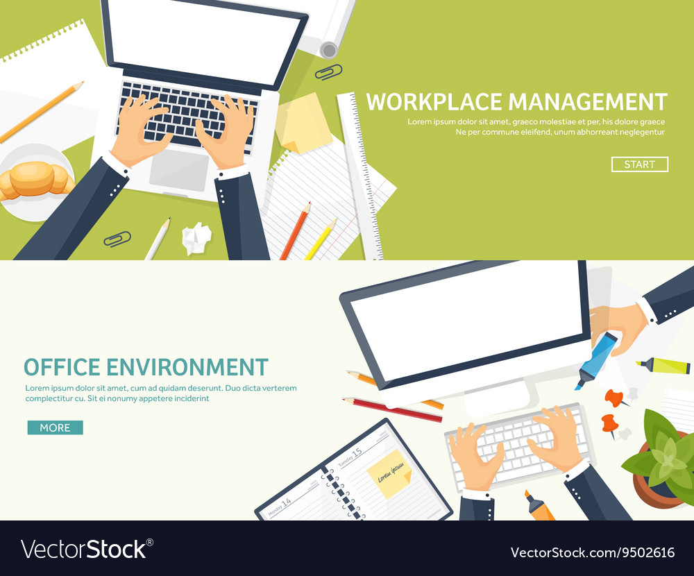 Workplace with table and computer computer Vector Image