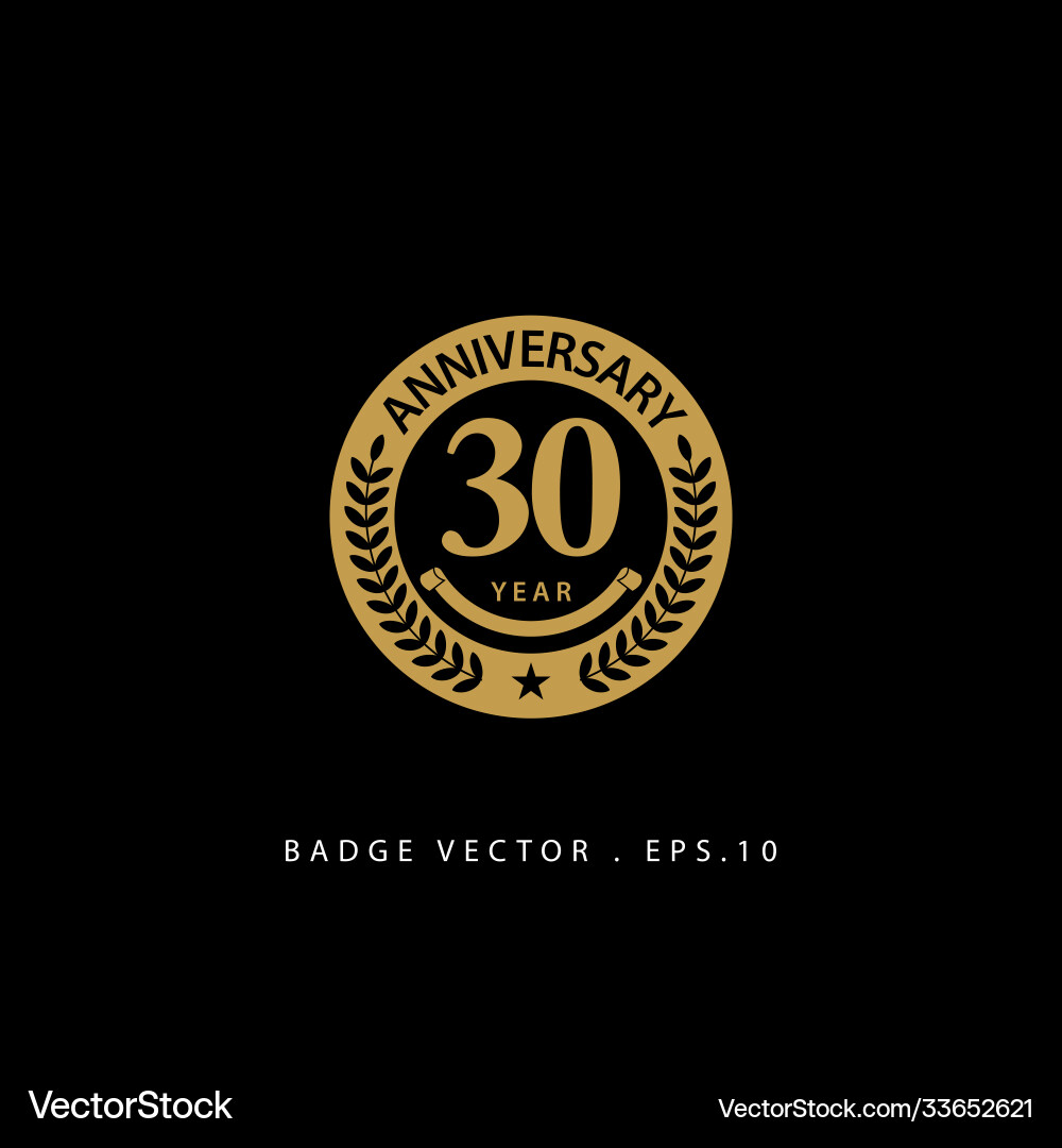 30 year anniversary template design Royalty Free Vector