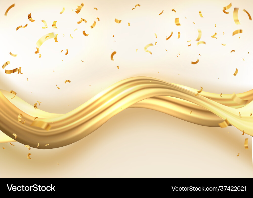 Abstract gold waves shiny golden moving lines Vector Image