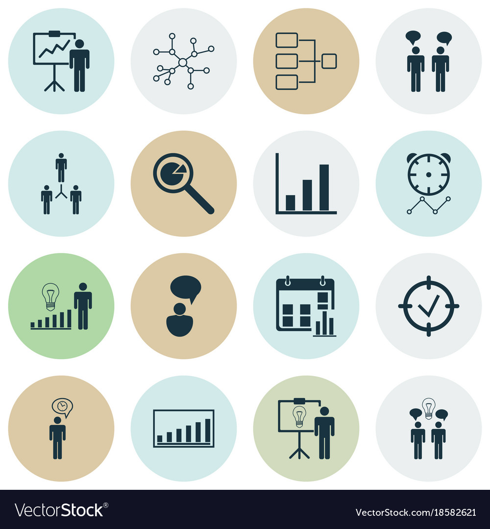 Administration icons set includes Royalty Free Vector Image