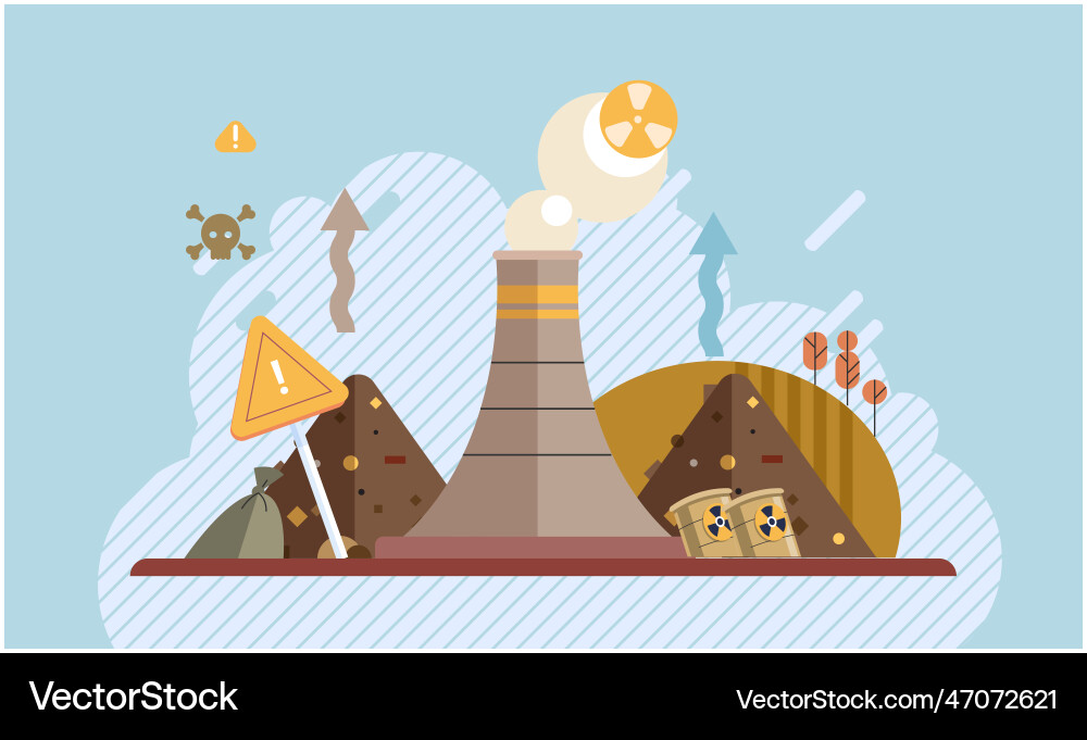 Air water and soil pollution by industrial Vector Image