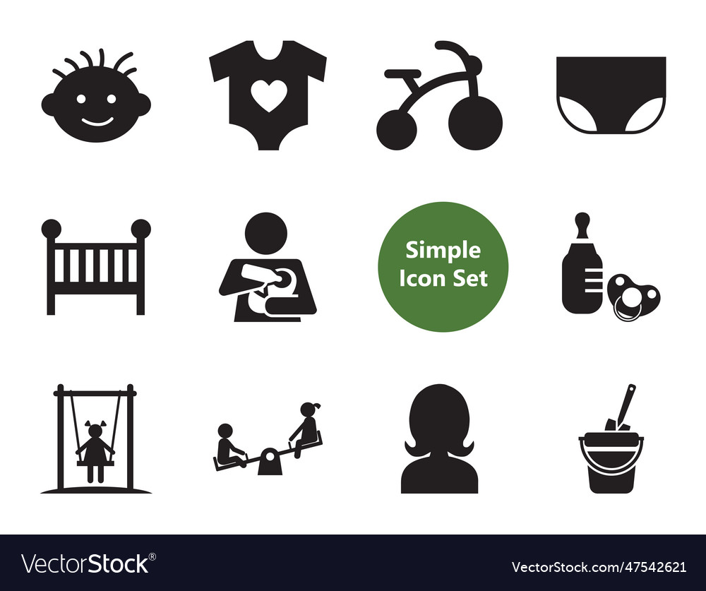 Baby icons set Royalty Free Vector Image - VectorStock