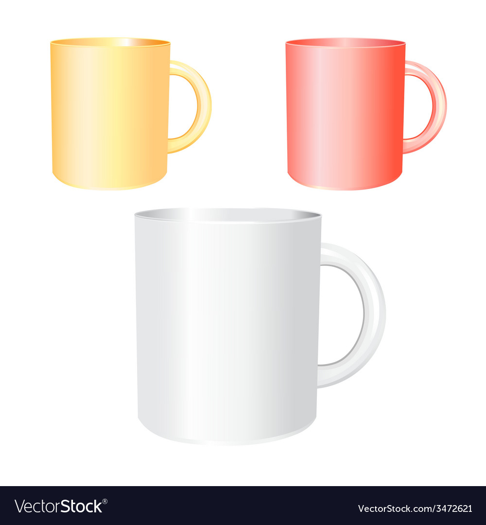 Colored mugs examples Royalty Free Vector Image