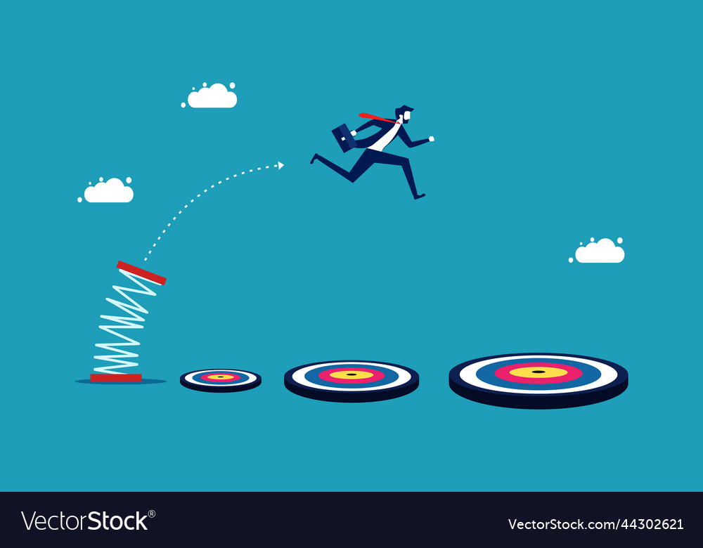 Developed by leaps and bounds businessmen jump Vector Image