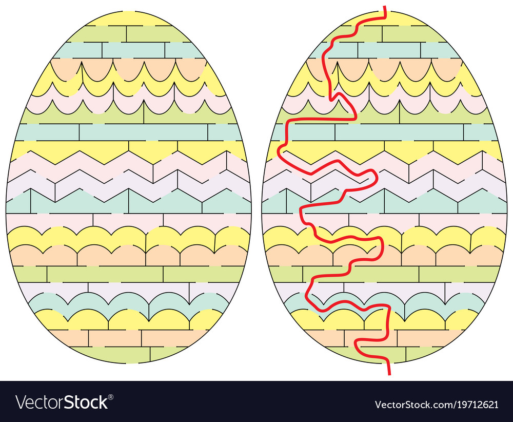 Easy easter egg maze Royalty Free Vector Image