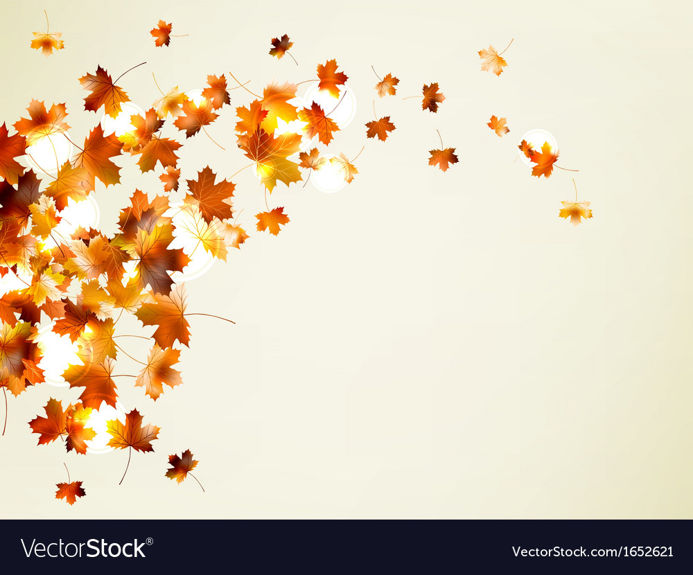 Flying autumn leaves background eps 10 Royalty Free Vector