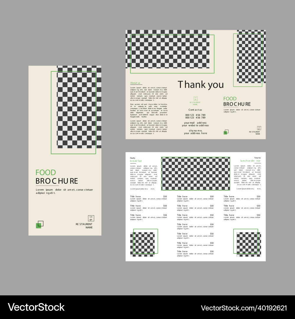 Food tri fold brochure restaurant brochure Vector Image